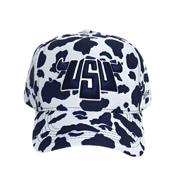 Utah State Cow Print Snapback Hat | Limited Edition Aggie Hat - Woodn Grail