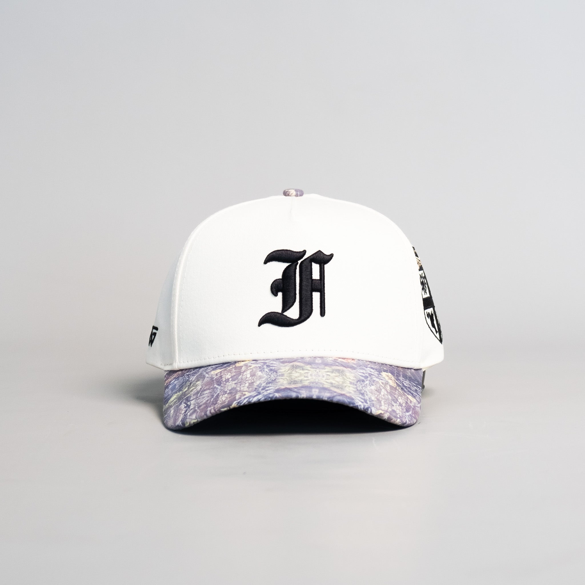 Fiji Cream and Camo Snapback Hat with F Logo and Shield Patch – Woodn Grail