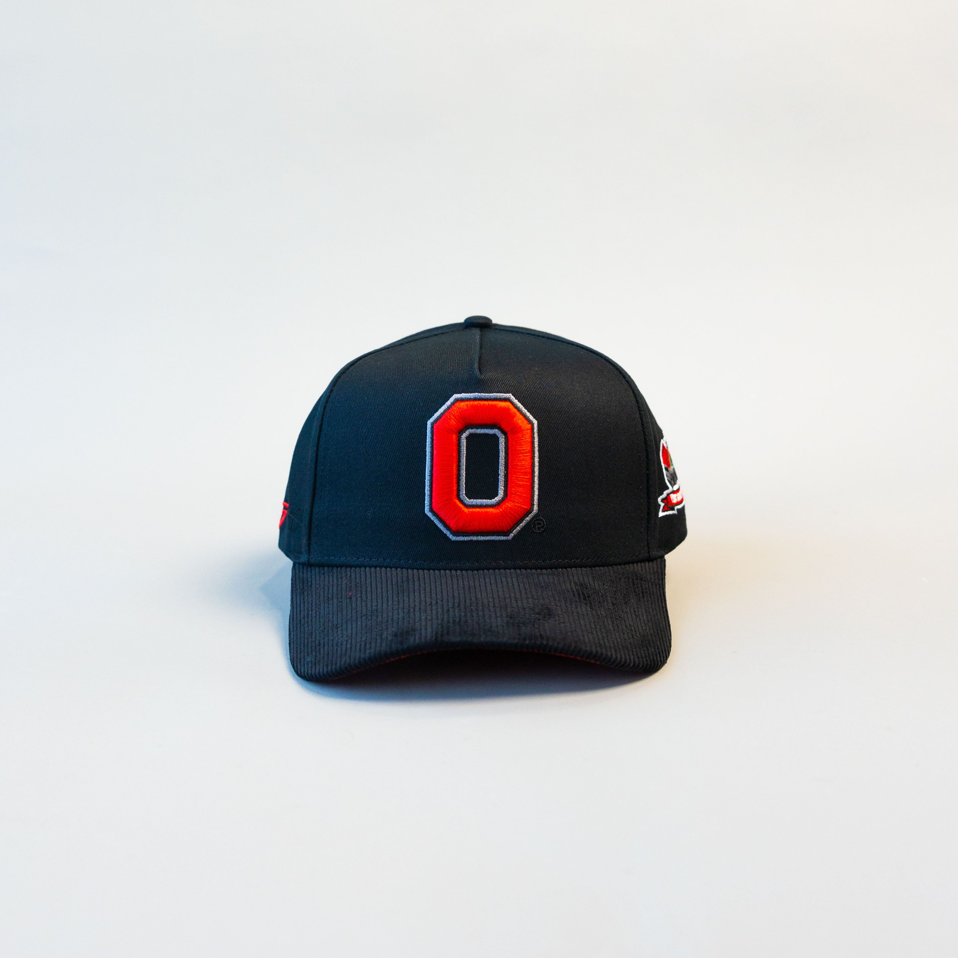 Ohio State Buckeyes O Logo Hat Black Red Corduroy Brim Snapback OSU ...